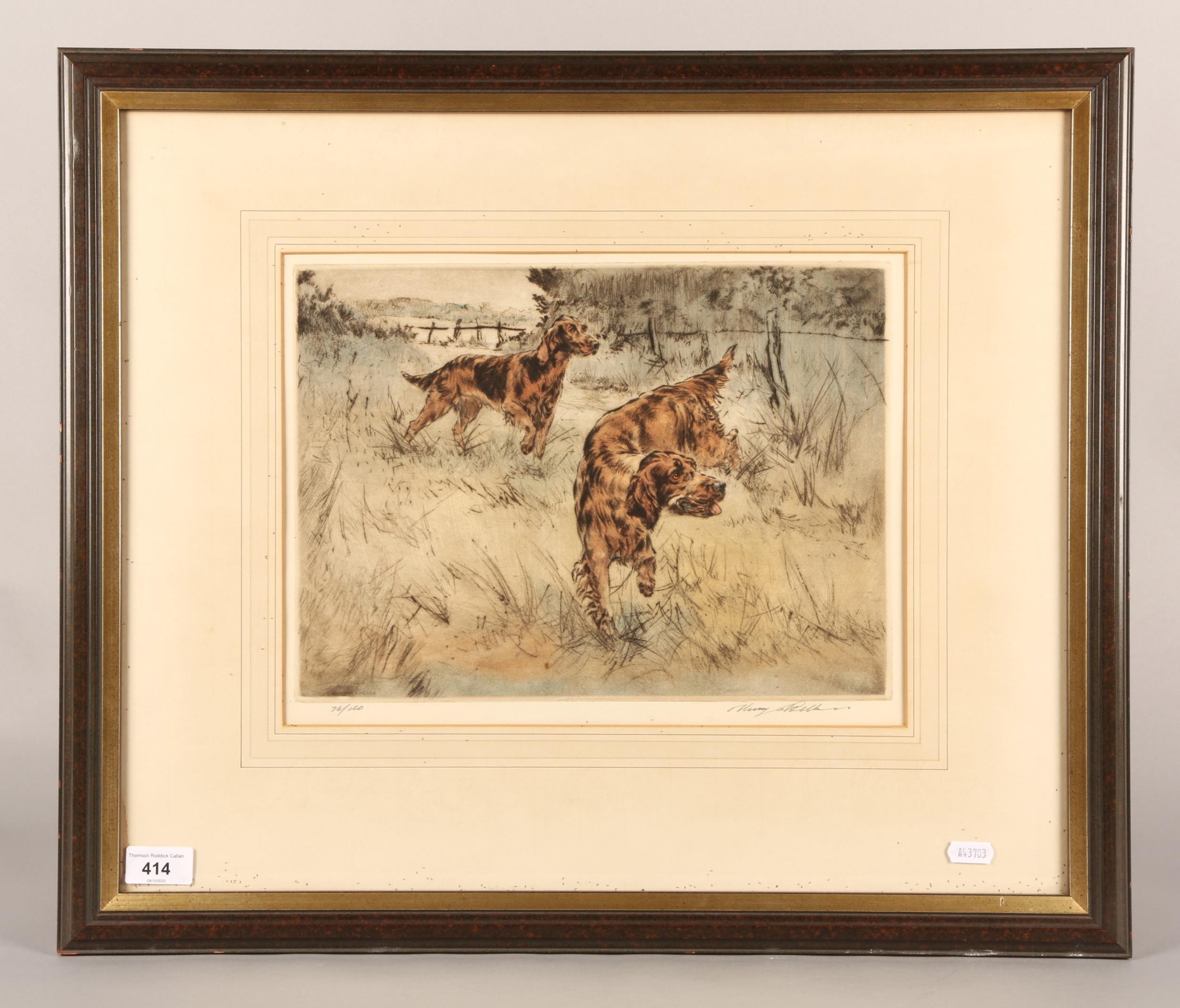 Henry Wilkinson(British 1921-2011), Two Red Setters, pencil signed ...