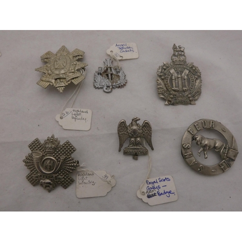 Collection of Victorian and later regiment cap badges to include Black ...