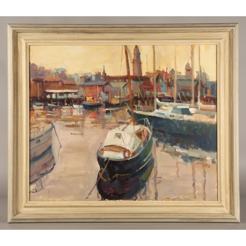 William Sinclair (Scottish 1930-1997) ARR'Boats in Harbour, Greenock ...