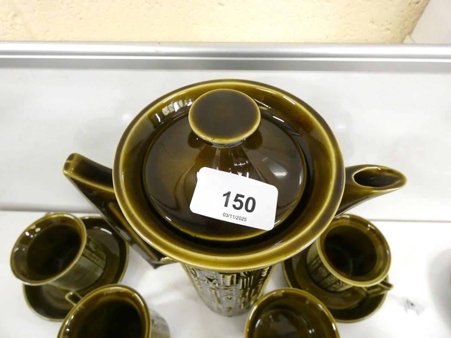 Cypher Susan Williams Ellis Portmeirion pottery coffee set.