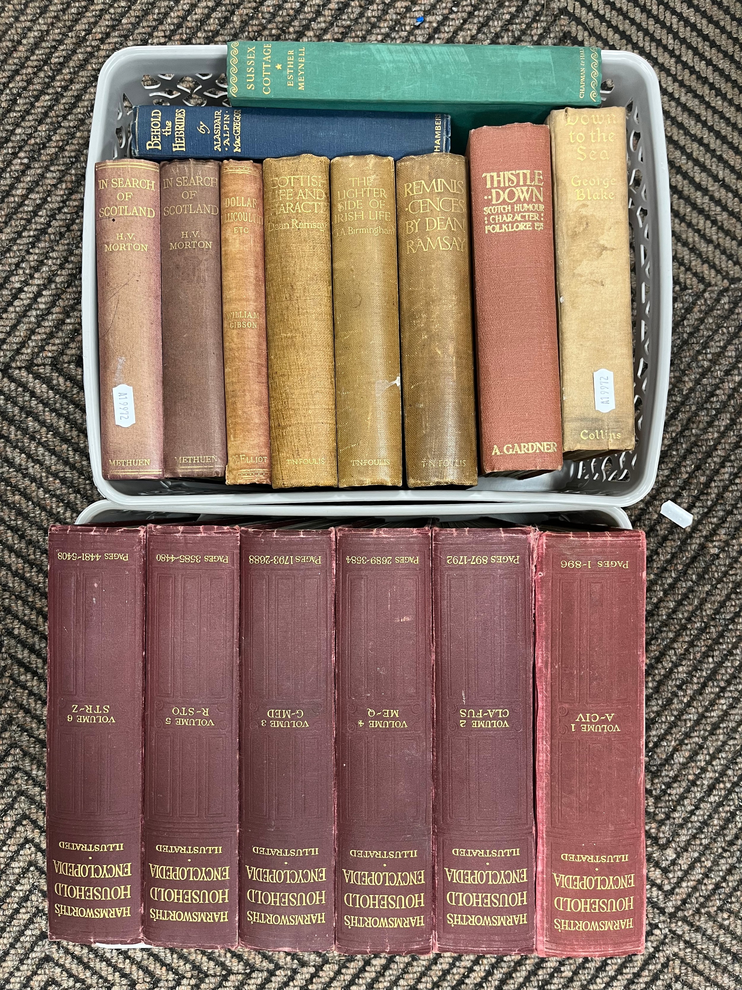 Two boxes Scottish History and reference books.