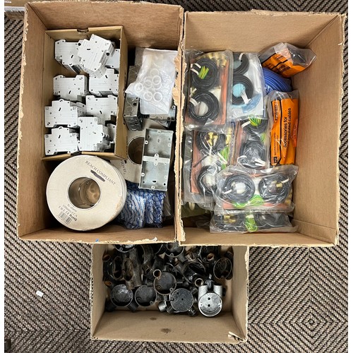 Collection of electrical fittings, cables, wires etc.