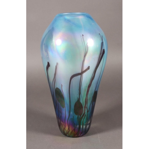 John Ditchfield of Glasform Ltd, a studio art glass vase of torpedo ...