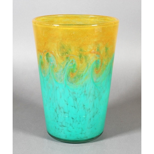 Moncrieff Glassworks of Perth, a Monart art glass vase of tapering ...