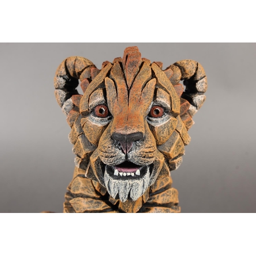 Matt Buckley Edge Sculptures, Lion Cub seated composite model, 21cm tall.