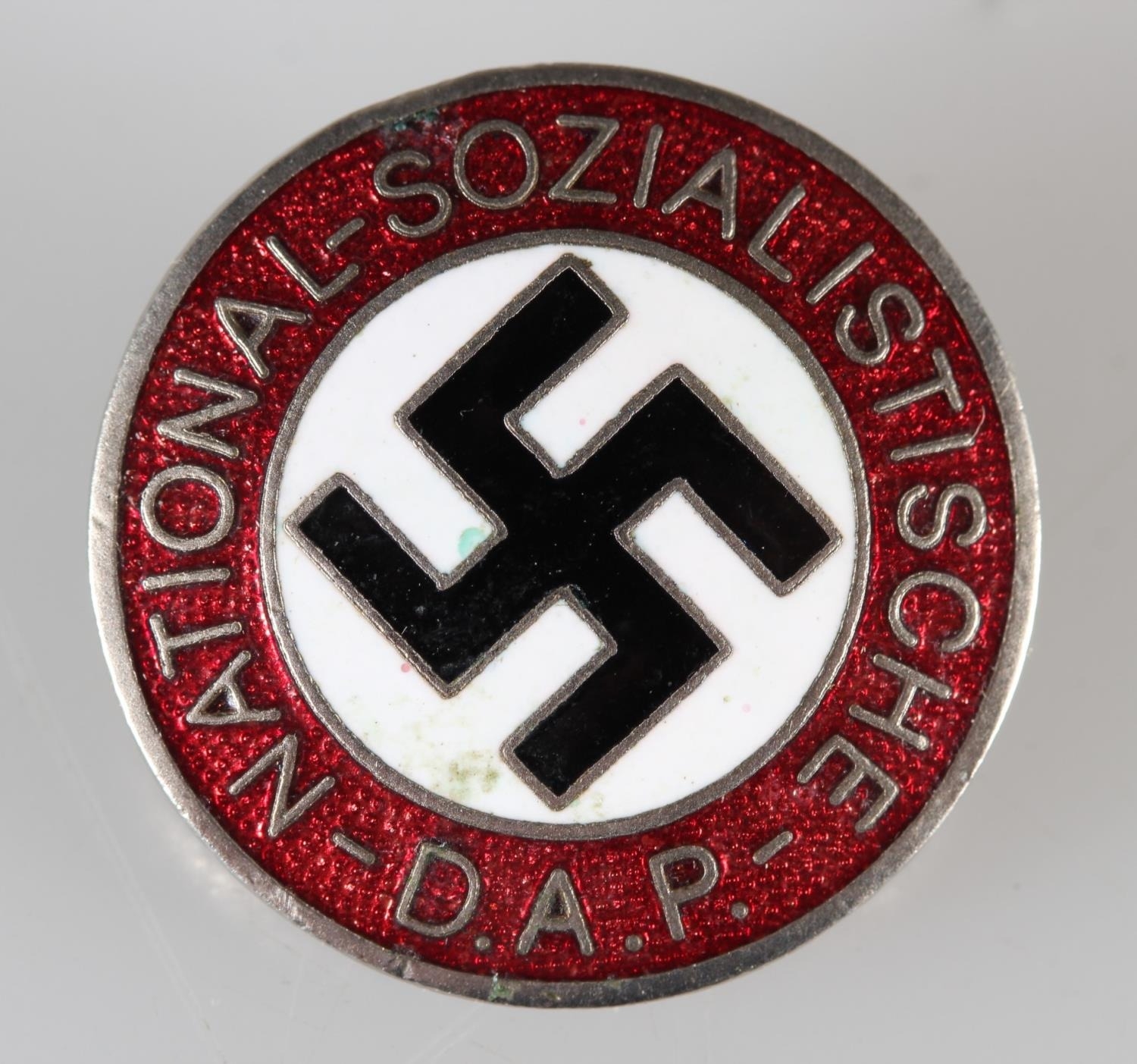 Nazi German WW2 era white metal and enamel NSDAP (National ...