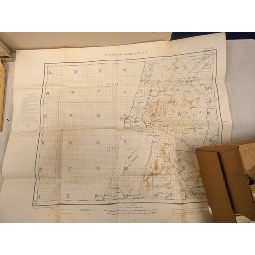 PALESTINE EXPLORATION FUND. 14 fldg., mainly linen, maps of Palestine ...