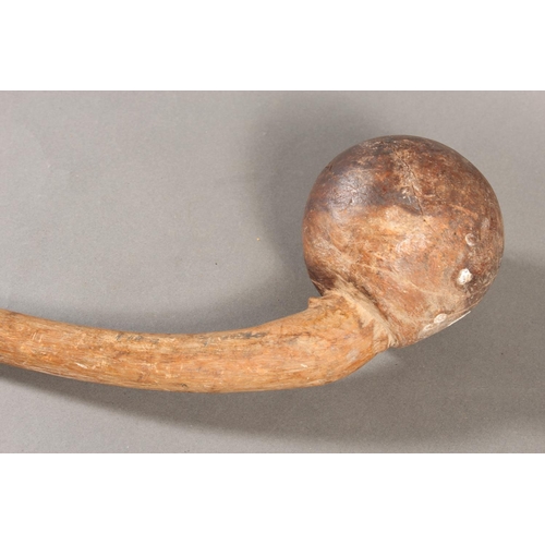 South African Zulu type knobkerrie throwing club, 86cm long.