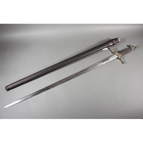 Early 20th century Scottish broadsword having etched fullered blade ...