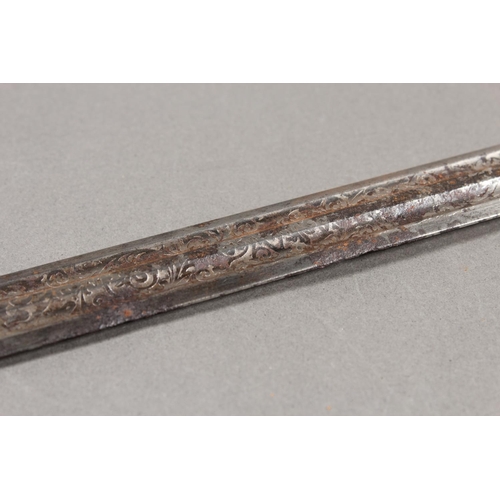 Early 20th century Scottish broadsword having etched fullered blade ...