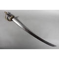 19th century antique sword, the curving fullered blade without ...
