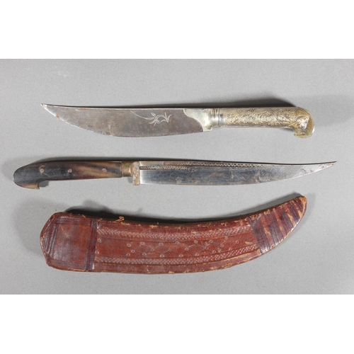 Ottoman bichaq type knife having embossed white metal handle, with ...