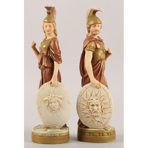 Two Royal Dux figures in Roman dress, both stand 26cm (2).