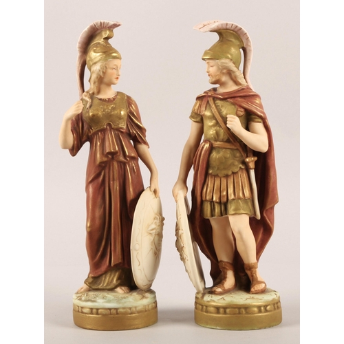Two Royal Dux figures in Roman dress, both stand 26cm (2).