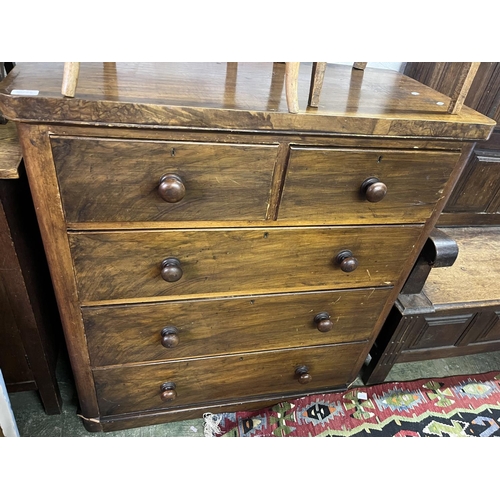 Antique chest of two short over three long drawers, 100cm wide x 107cm ...