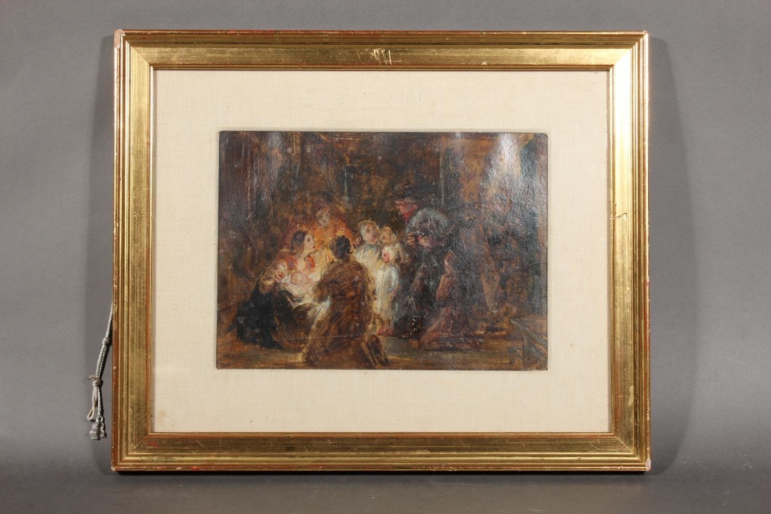 Manner of WILLIAM MAW EGLEY (1826-1916), Modern Nativity, oil painting ...