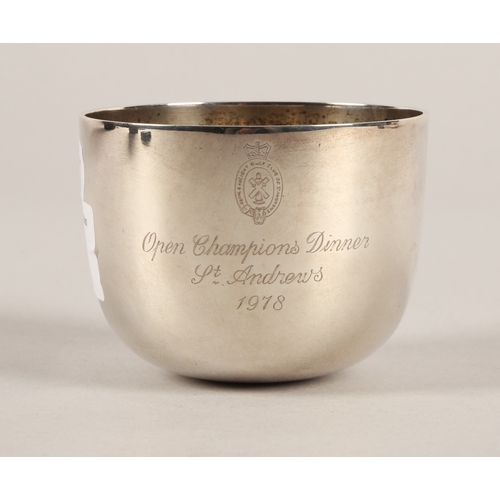 Silver cup engraved "Open Champions Dinner St Andrews 1978" hallmarked ...