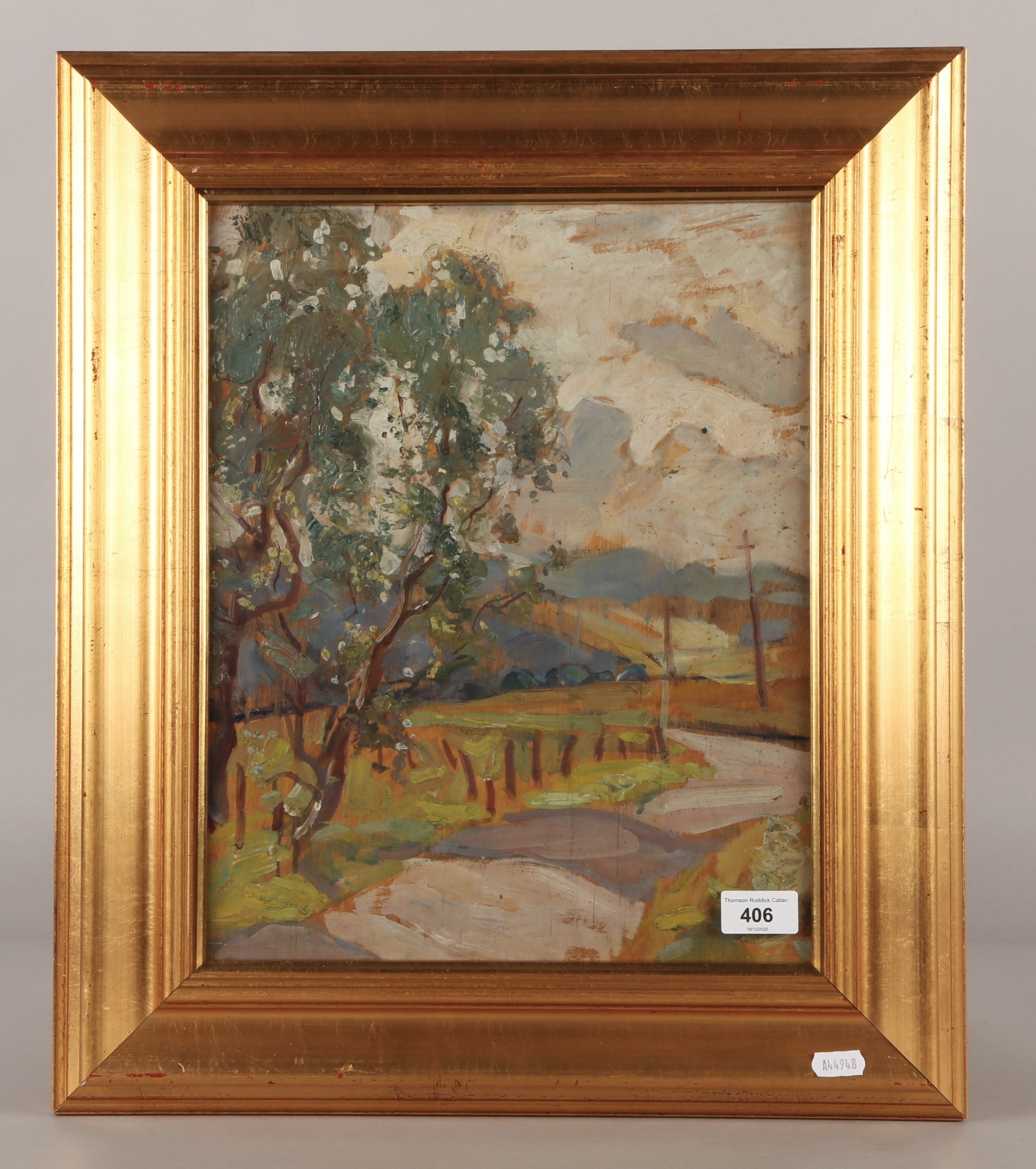 Florence St John Cadell (Scottish 1877-1966), Country scene, oil on ...