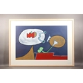 ERIC RITCHIE (Scottish b1934), Plant in Blue, abstract gouache painting ...