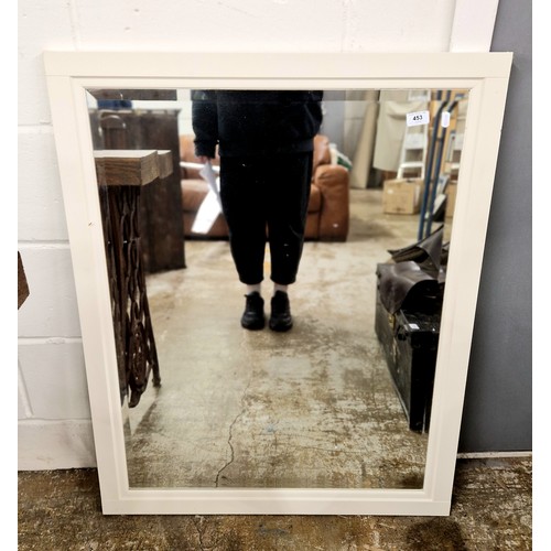 White framed contemporary mirror, 99cm x 78cm, with a gilt framed ...