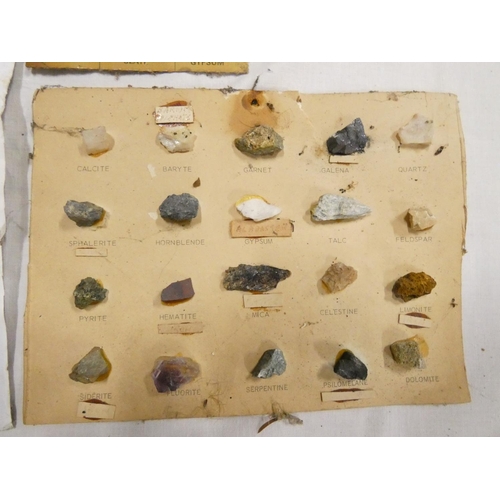 Mineral specimens. Box to include raw garnets, gold on quartz matrix ...