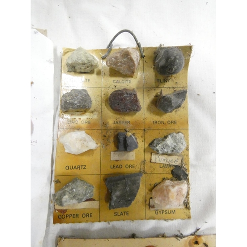 Mineral specimens. Box to include raw garnets, gold on quartz matrix ...