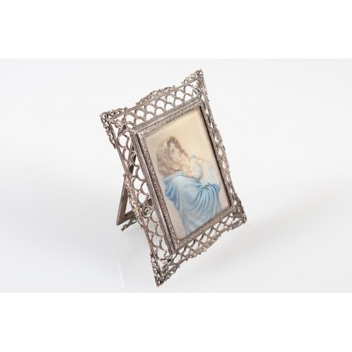Continental 800 grade silver easel back photograph frame with pierced ...