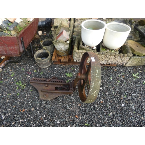 Antique cast iron wheel.