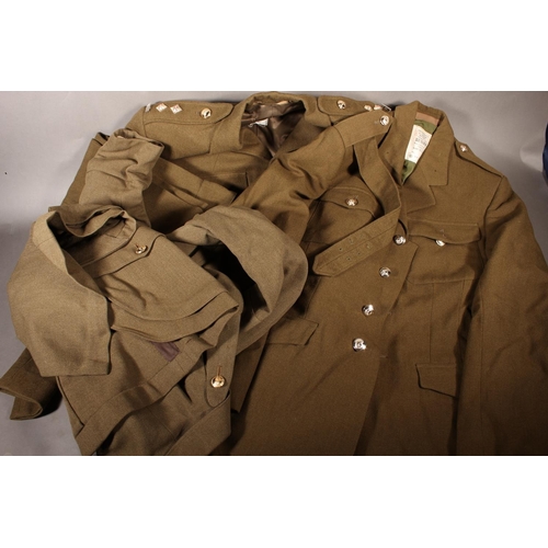 Five British army khaki green jackets. (5)