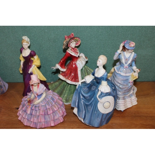 Five royal Doulton figures to include Loretta HN2337, Chloe HN1479 ...
