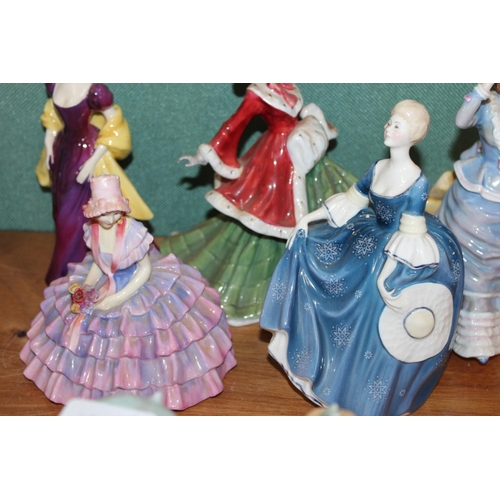Five royal Doulton figures to include Loretta HN2337, Chloe HN1479 ...