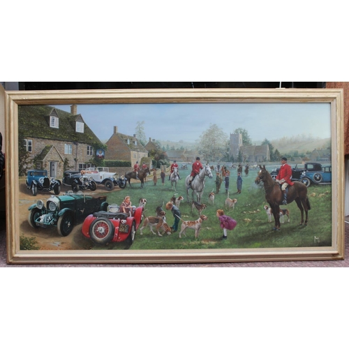 DAVID PLAYER (British b1942) The Village Meet Oil painting on canvas ...