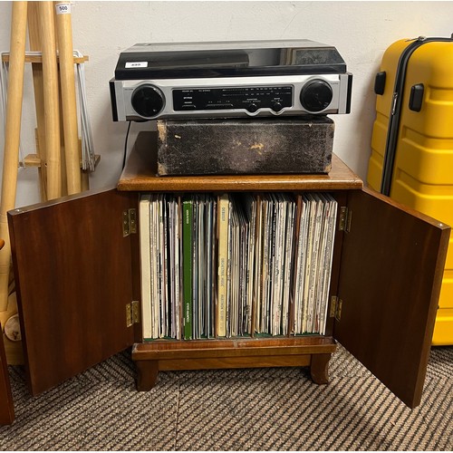 Turntable with record cabinet and quantity of records to include 20th C ...