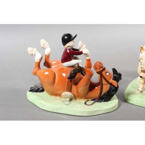 Three Royal Doulton Thelwell series hunting themed figures to include ...