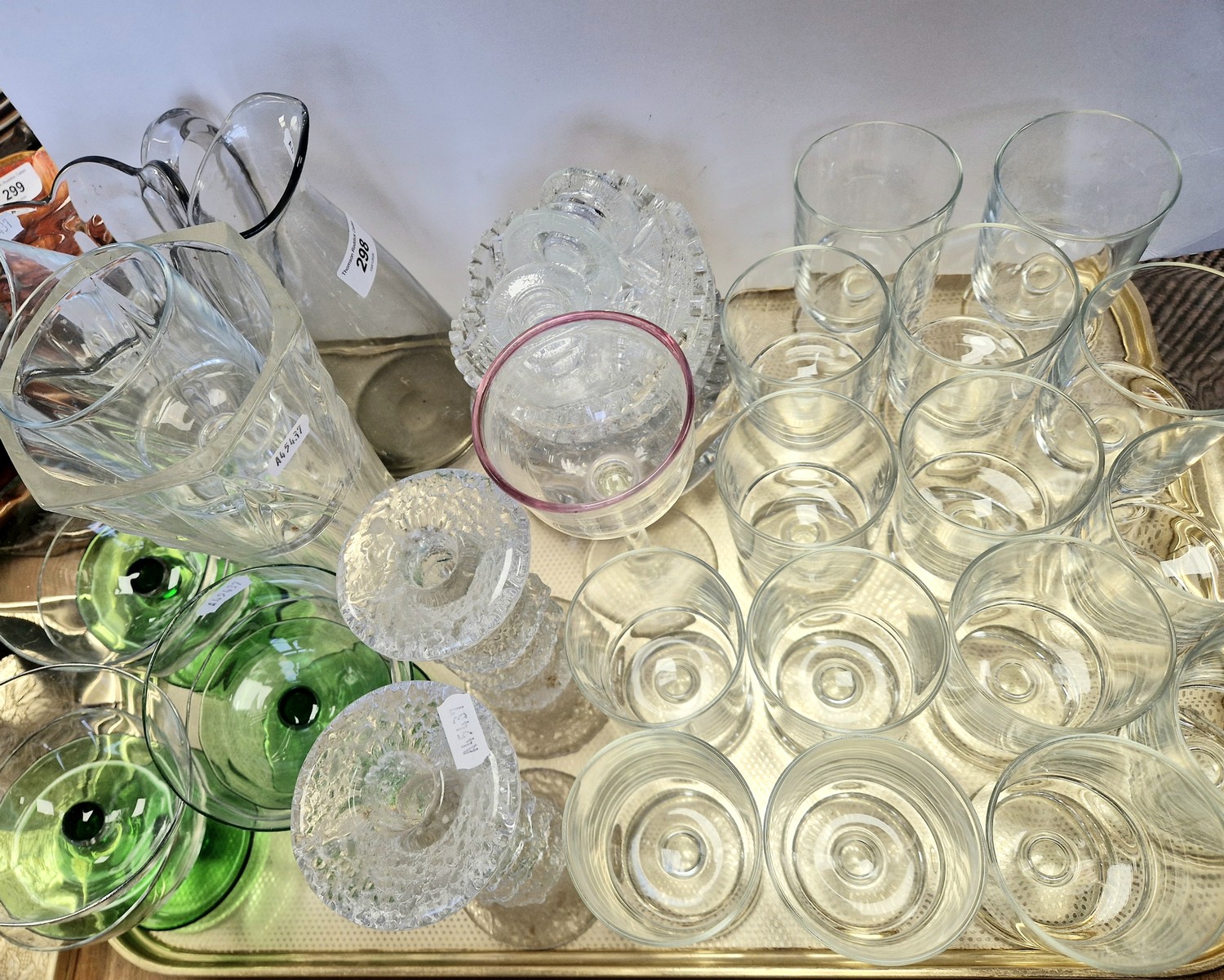 Glassware to include jugs, drinking glasses etc.