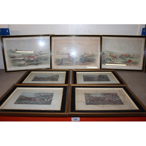 Three Foress Series fox hunting prints, in Hogarth style frames, and ...
