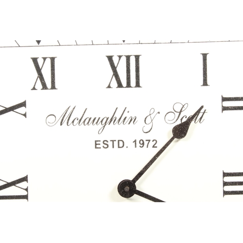 McLaughlin & Scott oversize mantle clock, 54cm tall.