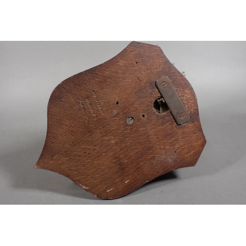 Taxidermy interest, a fox mask mounted on shield, with plaque 'BDH ...