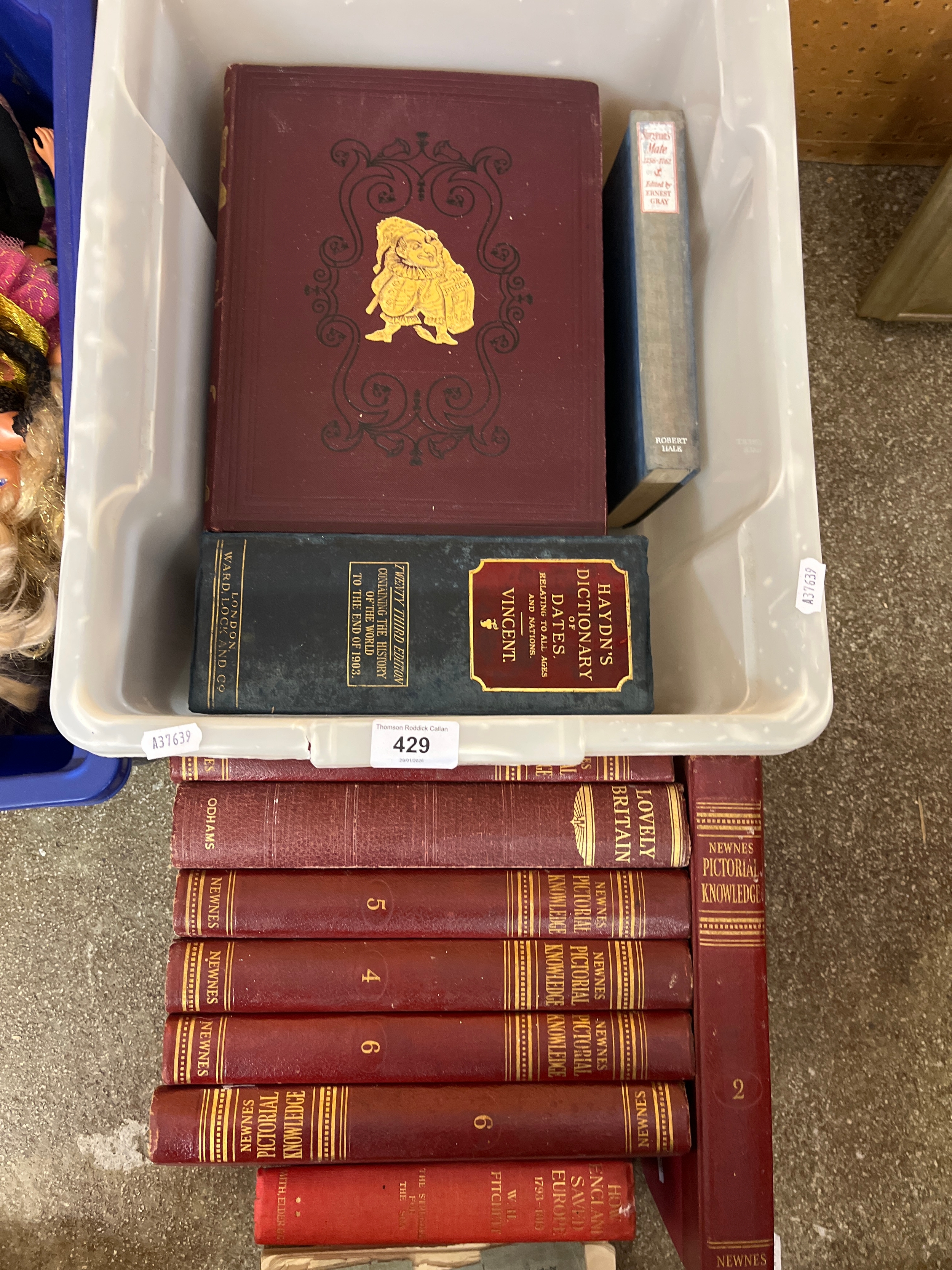 Collection of Newnes Pictorial Knowledge books, Haydn’s Dictionary etc.