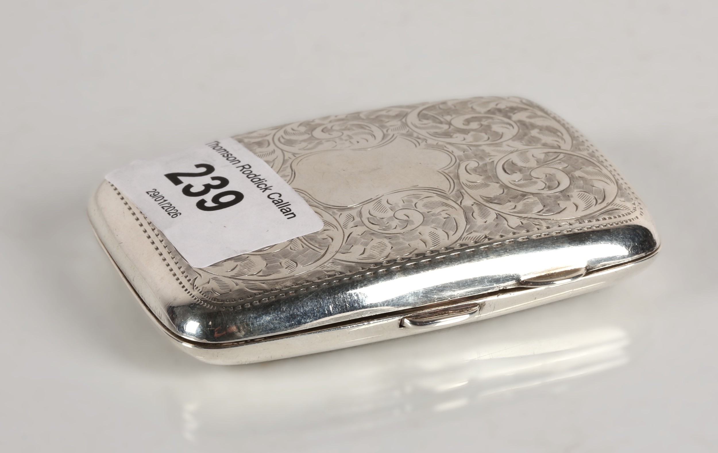 Silver cigarette case, 48g