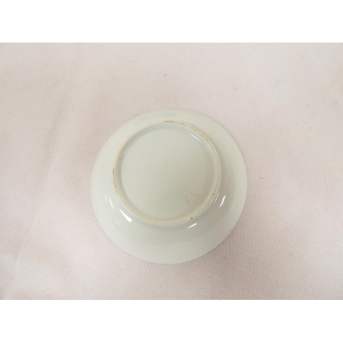 Lowestoft tea bowl & saucer, each polychrome decorated with mandarin ...