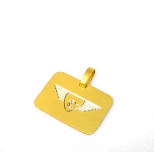 Italian gold rectangular medal '750', 5.2g.