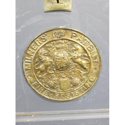 Victorian Milner's of Liverpool Patent, fire proof lidded safe, raised ...