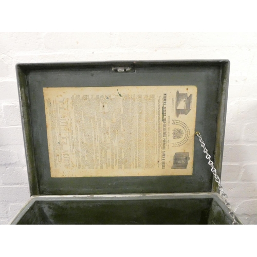 Victorian Milner's of Liverpool Patent, fire proof lidded safe, raised ...