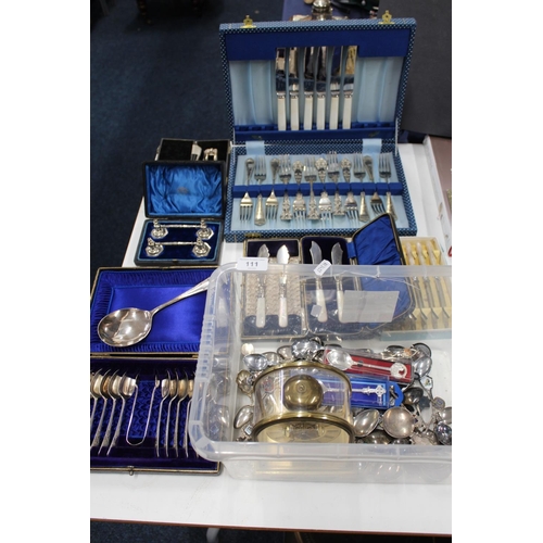 Silver-plate to include butter knives, knives and forks, spoons, knife ...