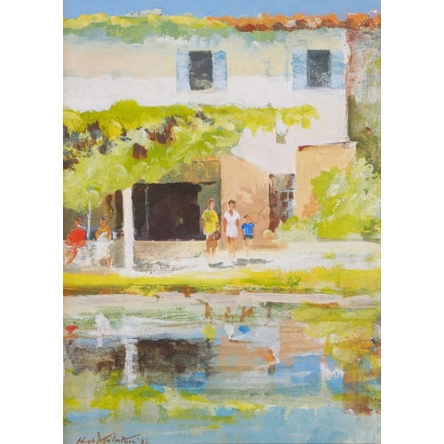 Hugh McIntyre (Scottish, b. 1943)'Riverside Restaurant at Louvigny ...
