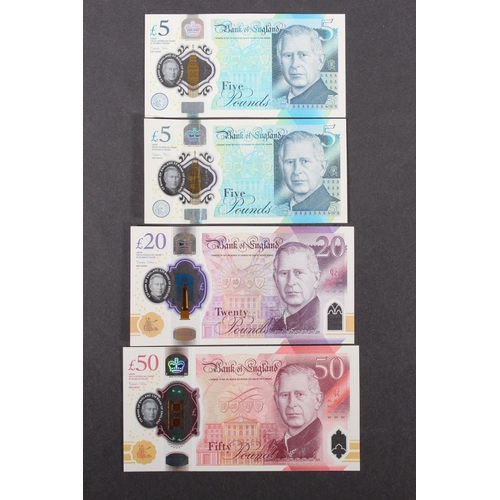 BANK OF ENGLAND King Charles III Sarah John polymer banknotes to ...