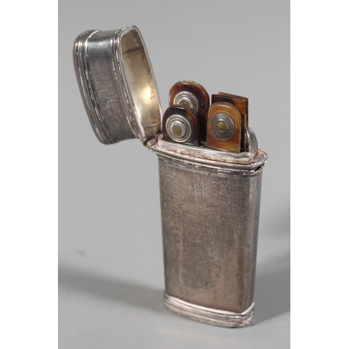 Antique silver etui case containing tortoishell handled manicure ...