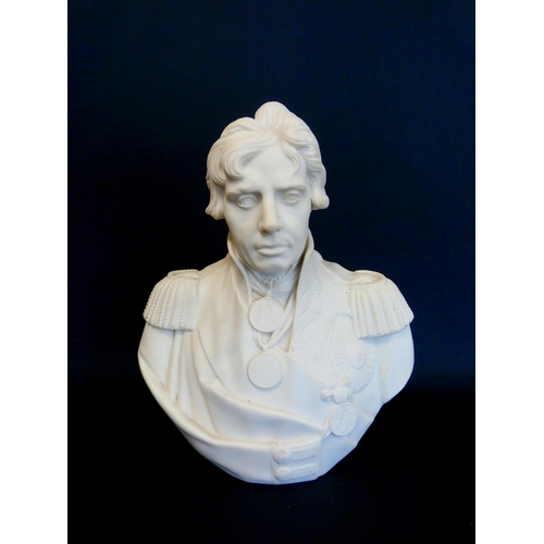 Copeland Parian ware bust of Admiral Lord Nelson. Height 25cm.