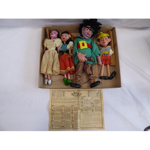 Pelham puppets - Giant, Gypsy Girl, Pinnochio, Girl - unboxed (4)